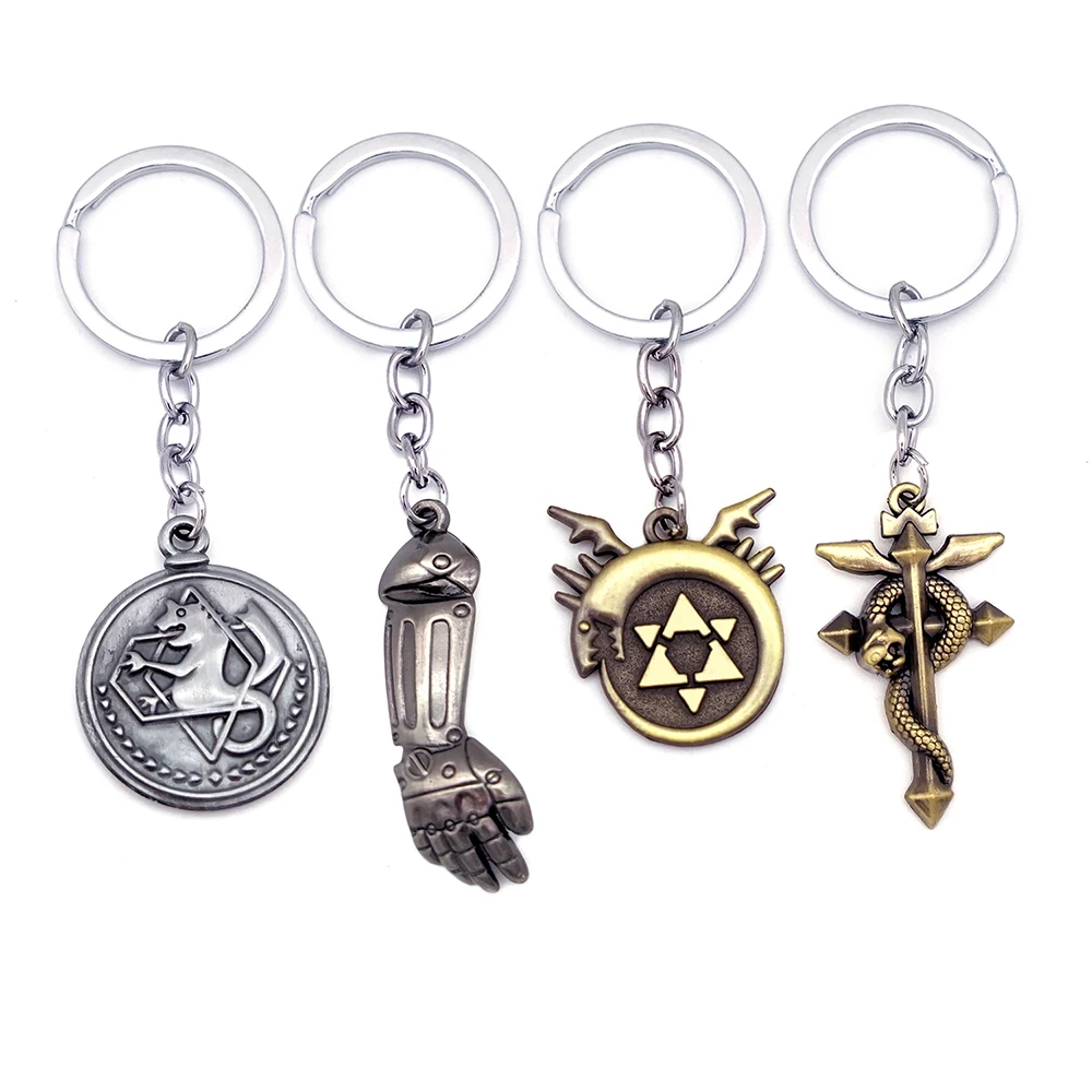 Anime Fullmetal Alchemist Keychain Edward Metal Arm Key Chain Keyring ...