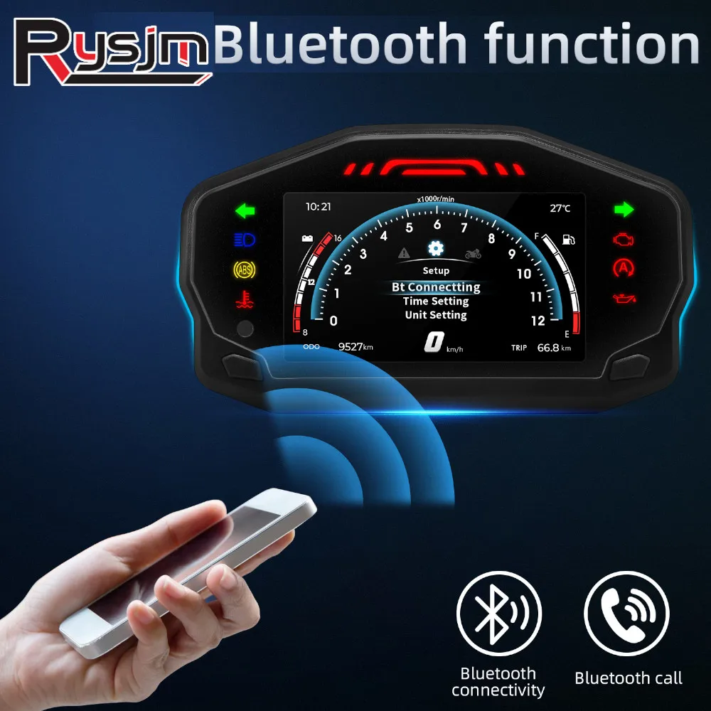 12V Universal Motorcycle LCD Digital Speedometer TFT Screen Motorcycle ...