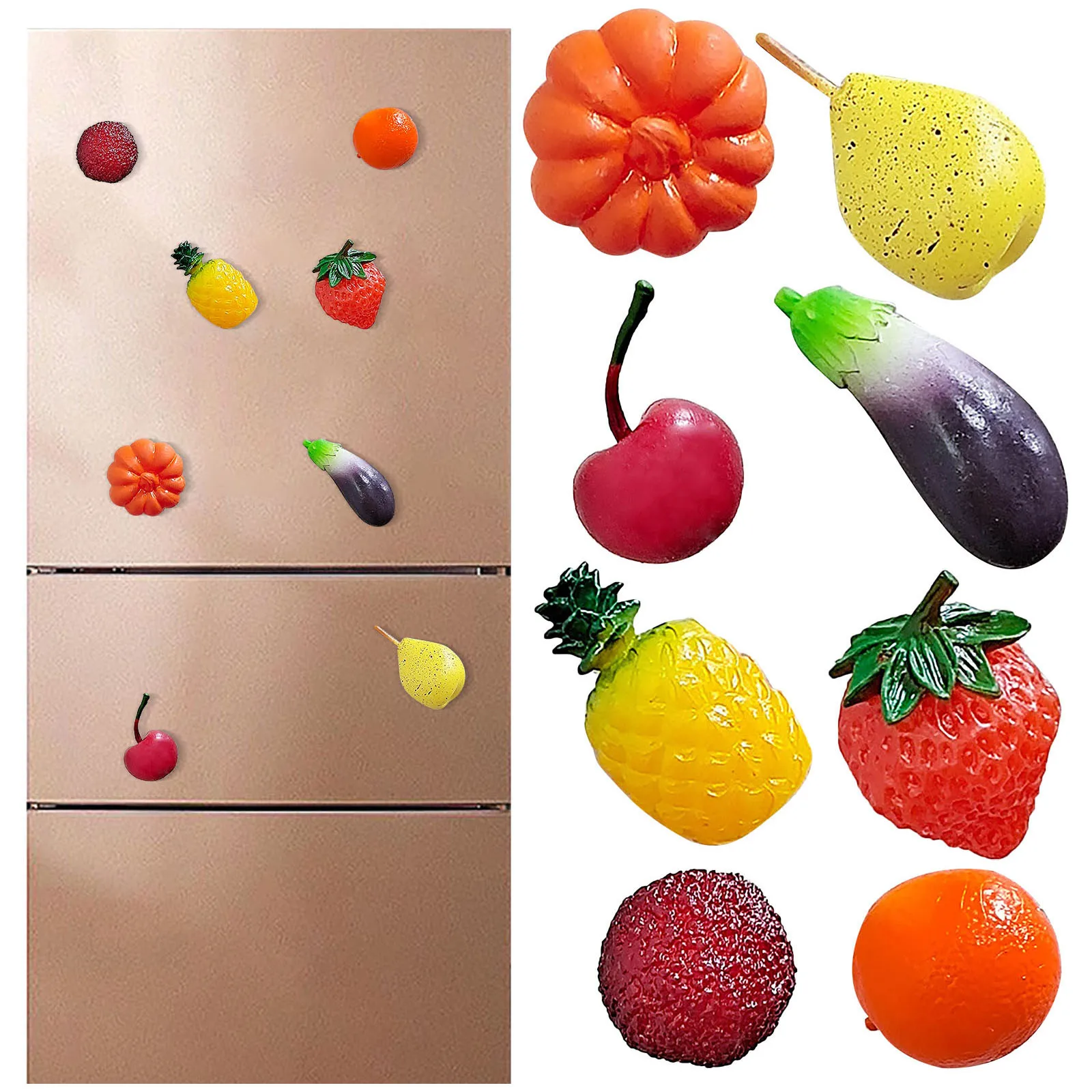 3d Fruit Fridge Magnets Photography Simulation Vegetables Fridge Magnet ...
