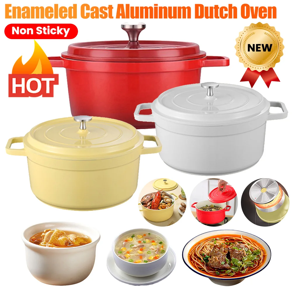 High-quality-Enameled-Cast-Aluminum-Dutch-Oven-With-Lid-Non-Stick ...