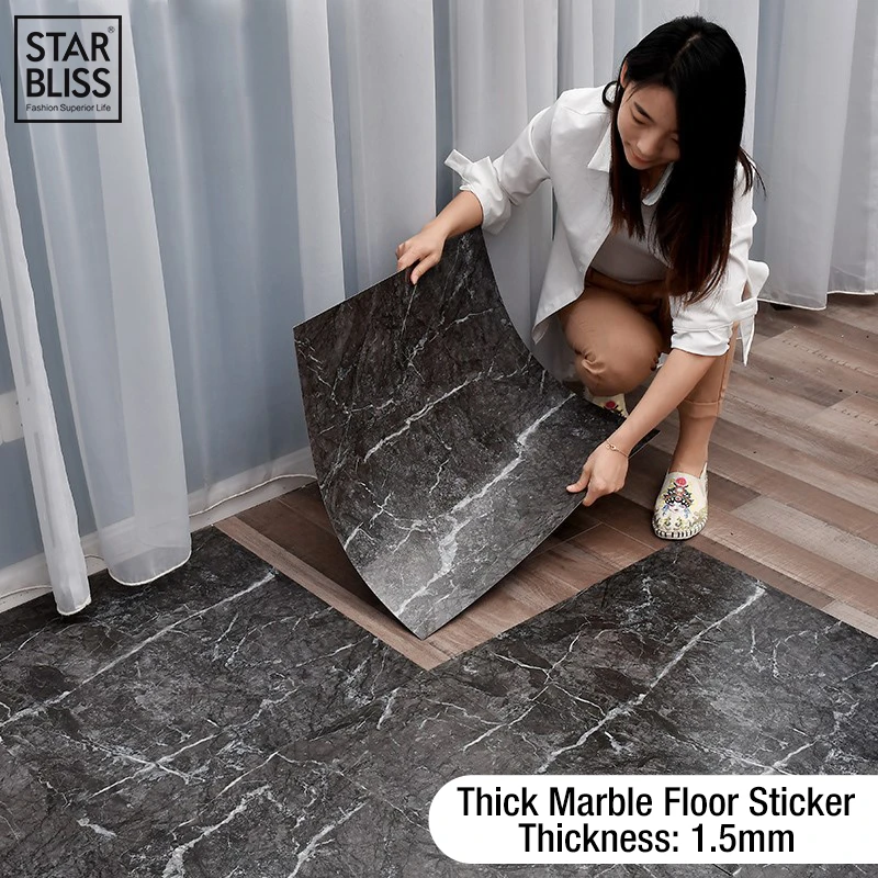 Gesimuleerde Dikke Marmeren Tegel Floor Sticker Pvc Waterdichte ...