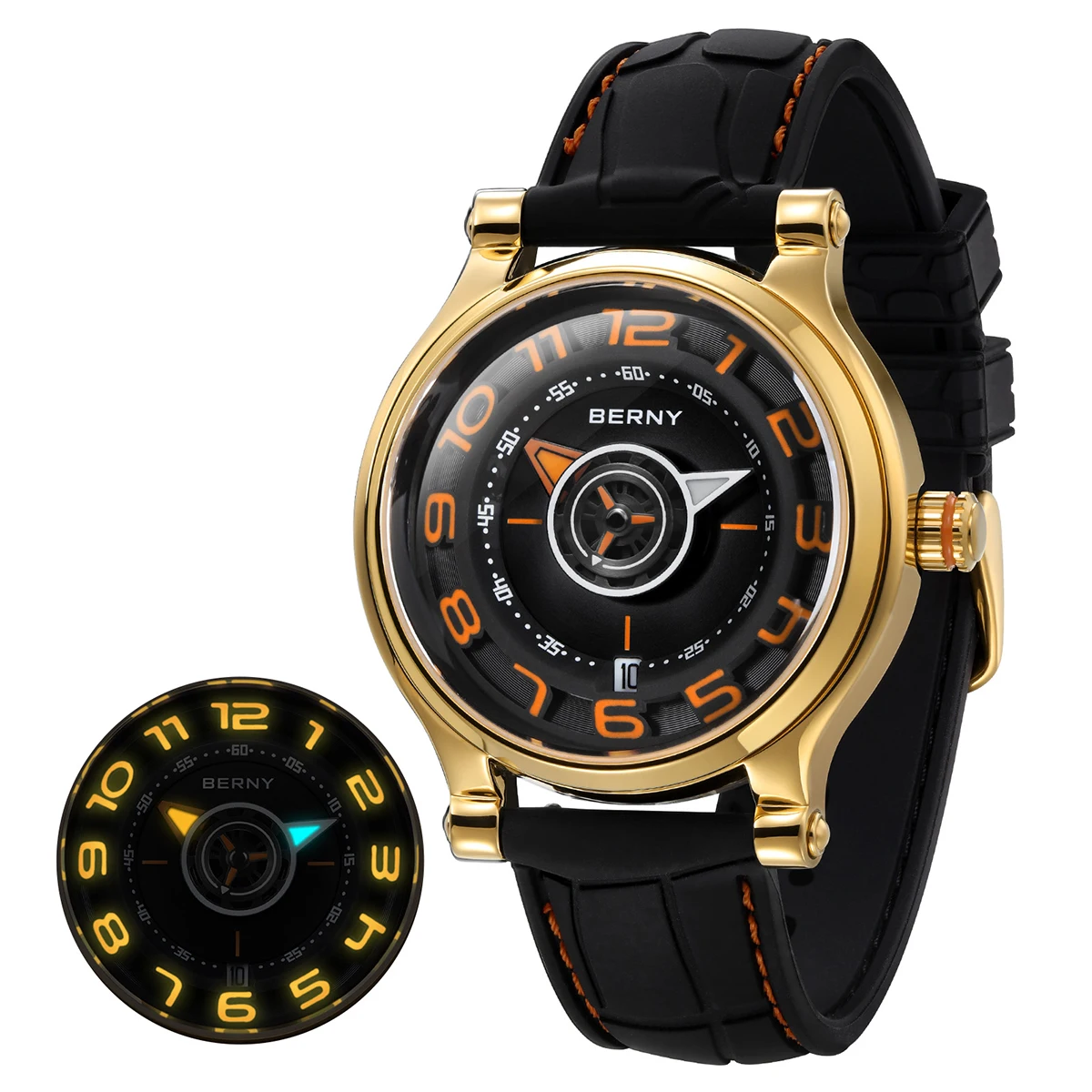 BERNY-Mechanical-Men-Wristwatch-Sapphire-Miyota-8215-Multifunction ...