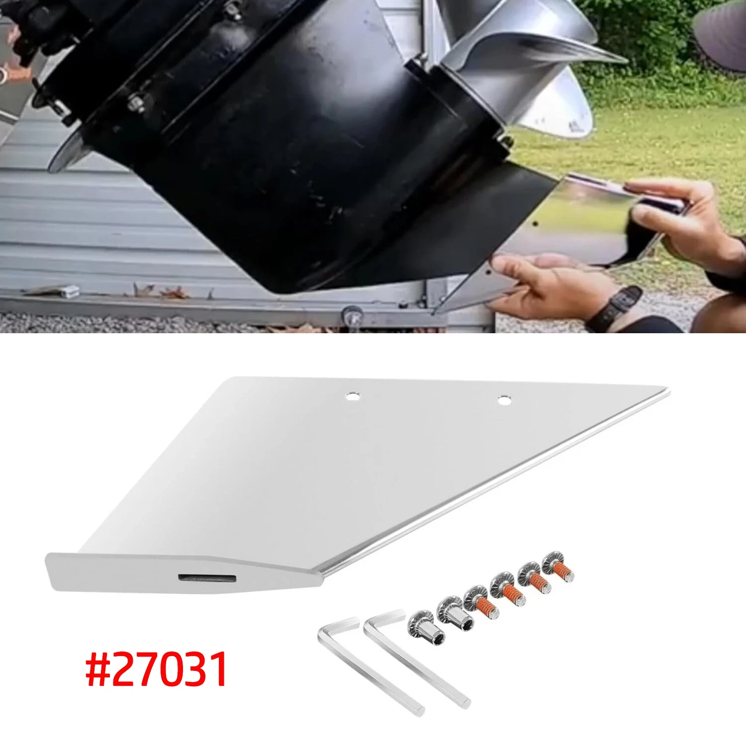 27031 Skeg Guard Protector Kit with Drain Hole Stainless Steel For ...