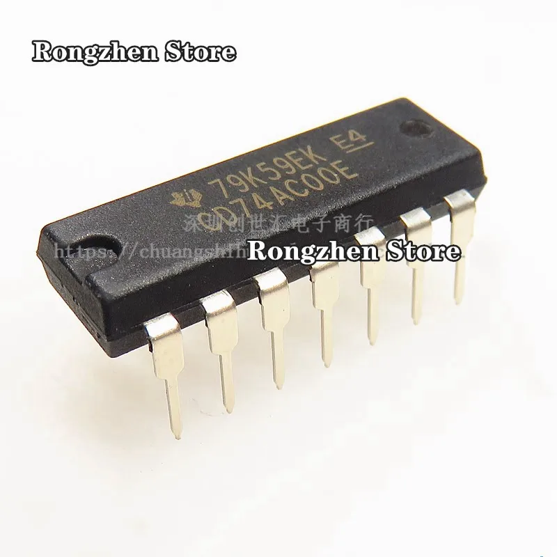 New original CD74AC00E 74AC00 in-line DIP-14 four-way 2-input NAND gate