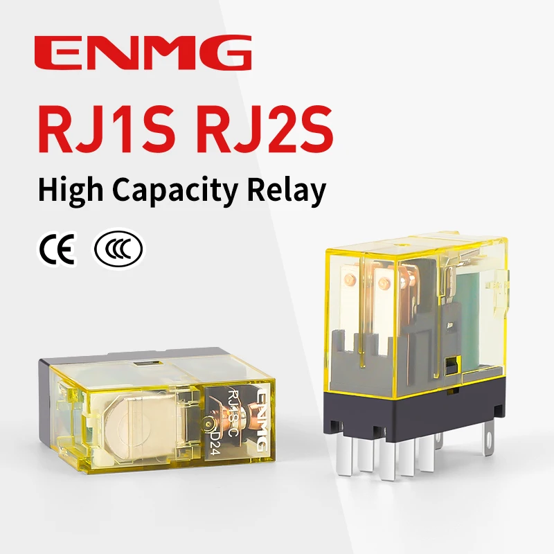 ENMG Relay RJ1S-CL/RJ2S-CL 1N1O 2N2O 8A 12A 24VDC 220VAC with Light ...