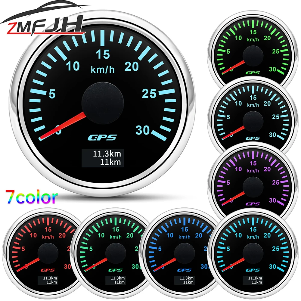 7-Color-Backlight-52mm-GPS-Speedometer-With-Antenna-30-60-80-120-200 ...