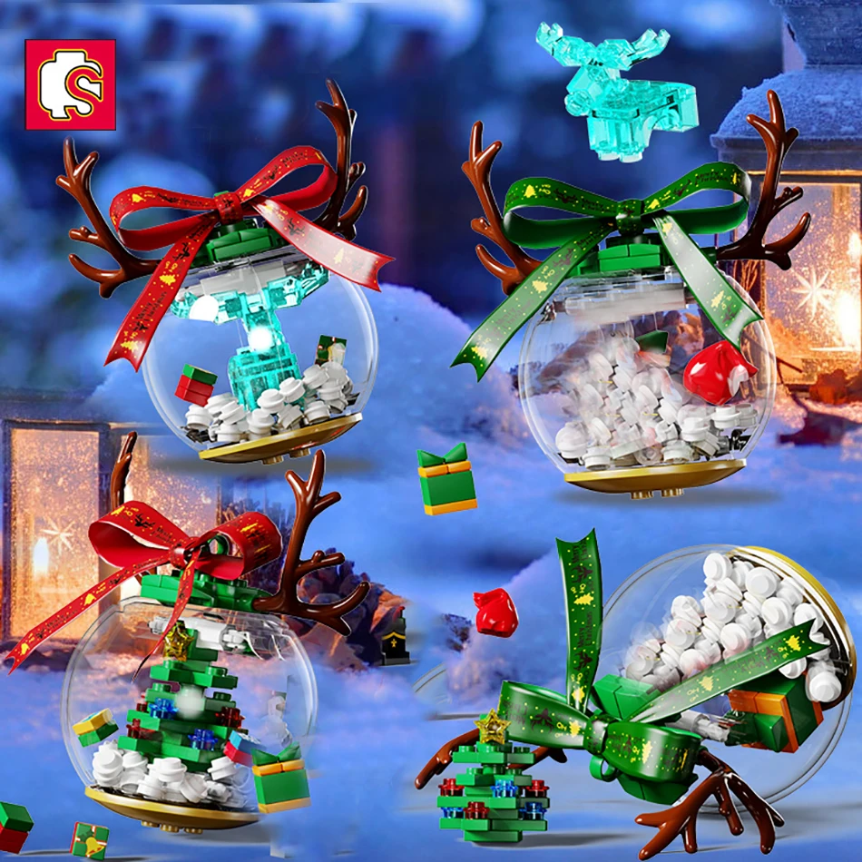 SEMBO-Christmas-Antler-Ball-Building-Blocks-Creative-Ornaments-Santa ...