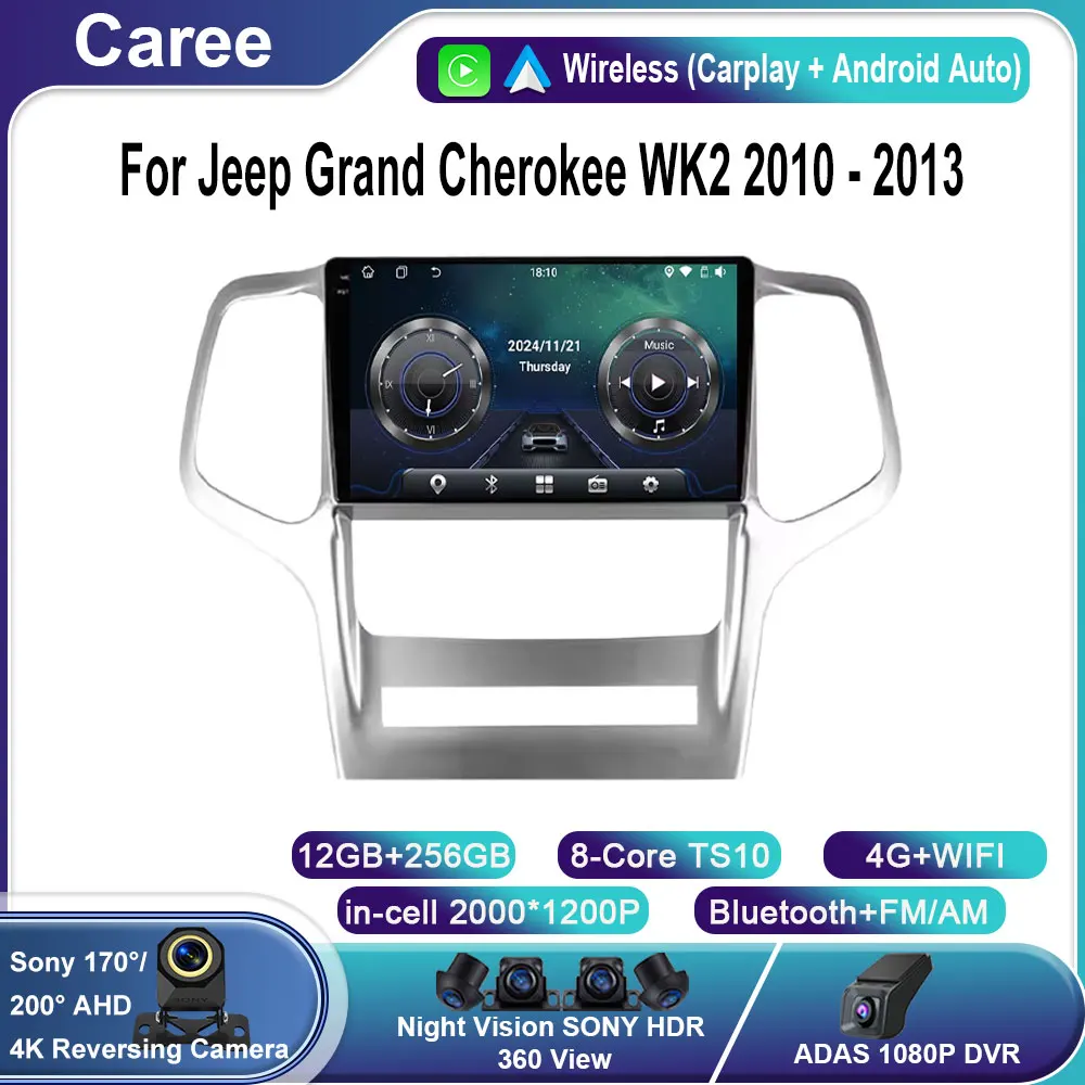Android Car For Jeep Grand Cherokee WK2 2010 - 2013 Auto Radio ...