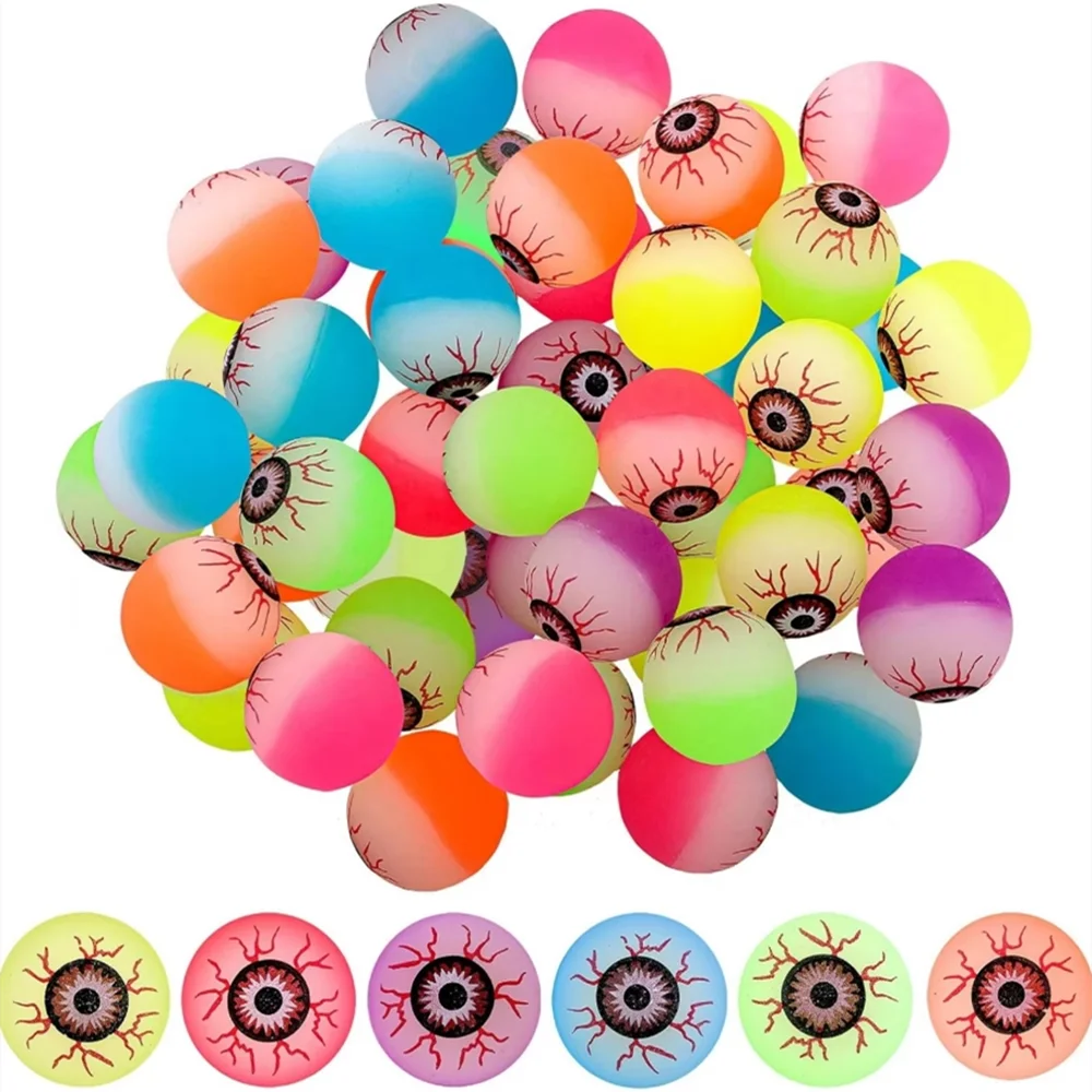 20pcs Halloween Glowing Eyeballs Funny Bouncy Eyeballs Scary Eye Balls ...