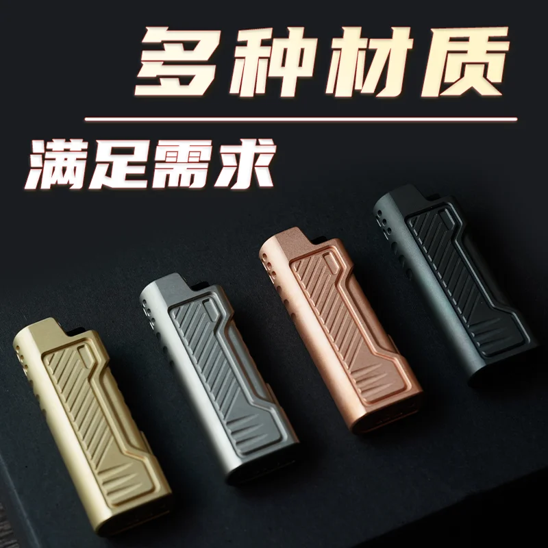 Brass-Copper-Titanium-Zirconium-Alloy-Lighter-Case-Cover-Fits-Bic-J3 ...