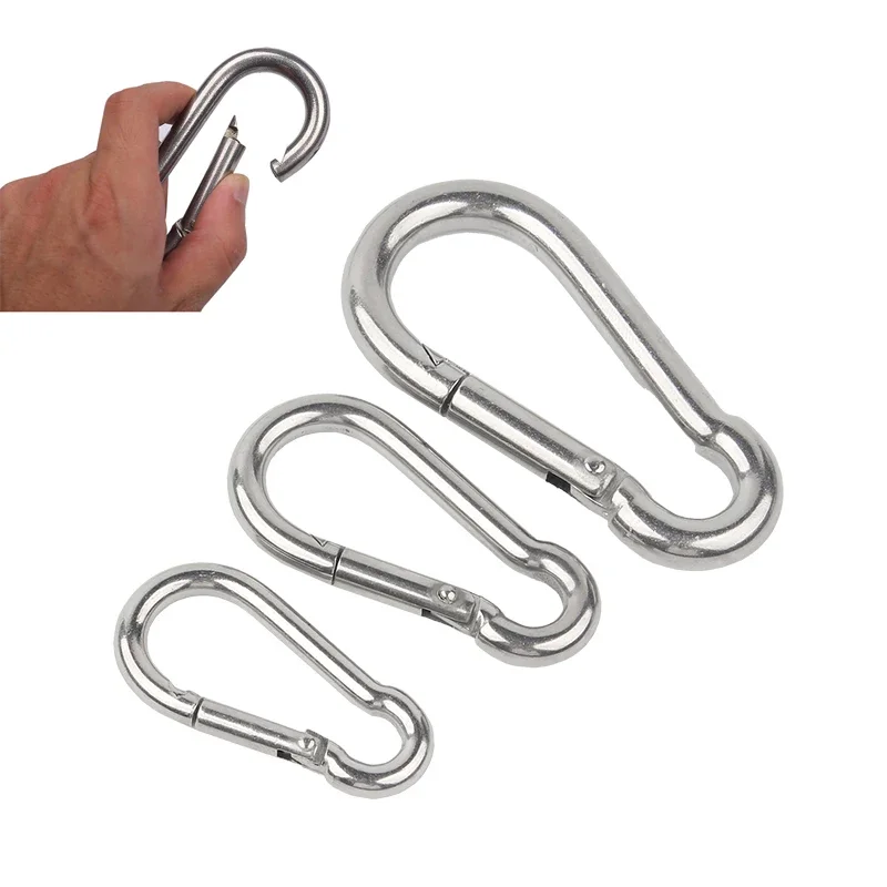 M4-M12-304-Stainless-Steel-Spring-Snap-Hook-Key-Ring-Buckle-outdoor ...