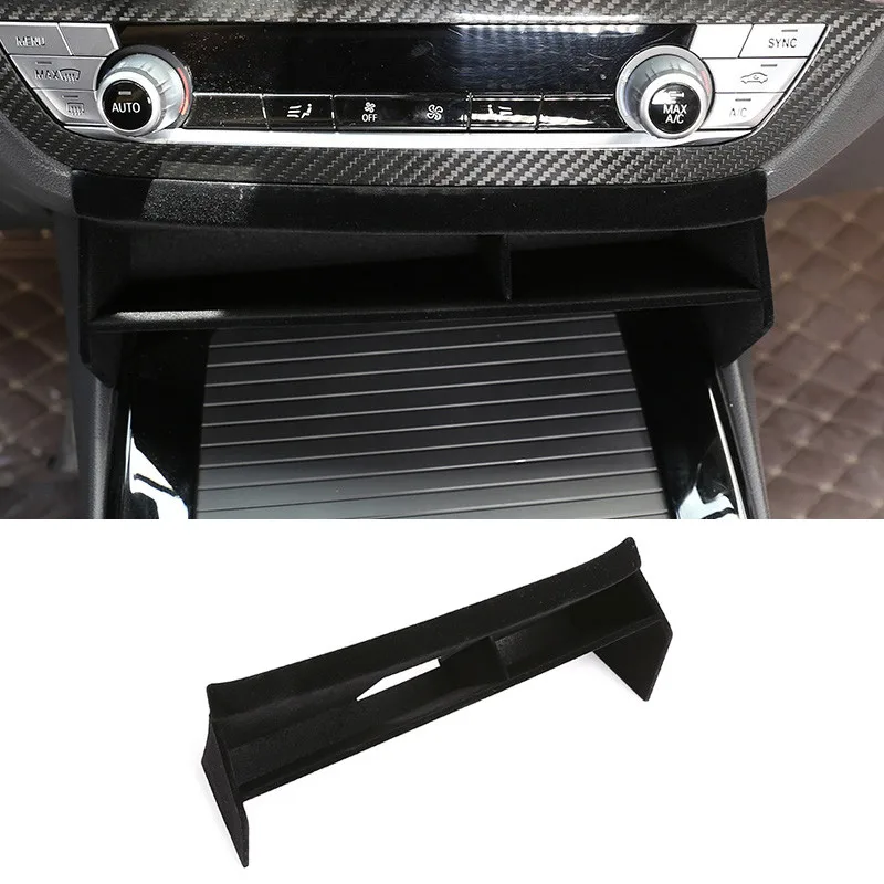 Caja de almacenamiento de ante negro para coche, caja de almacenamiento ...