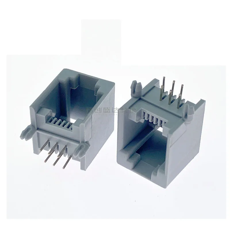 10pcs Rj12 Rj11 Socket Telephone 90 Degrees 6pin Crystal Female 6p6c ...