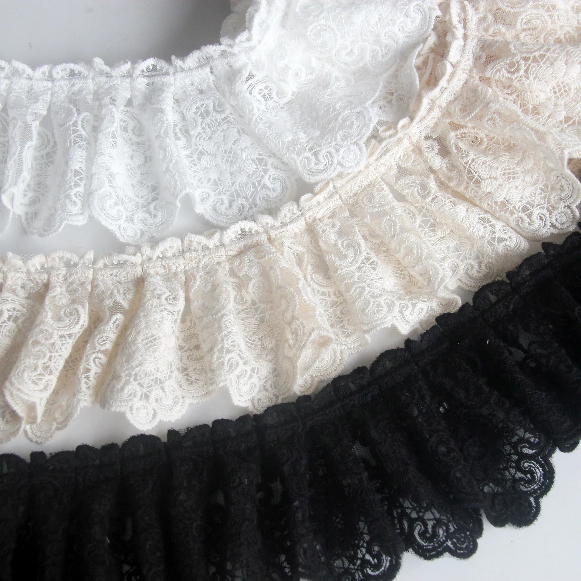 Embroidered-Tulle-Lace-Fabric-Ruffle-Trim-Fringe-Ribbon-DIY-Handmade ...