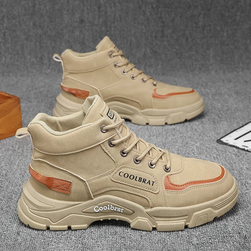 Yrzl novas botas de trabalho masculino conforto deserto bota retro ...