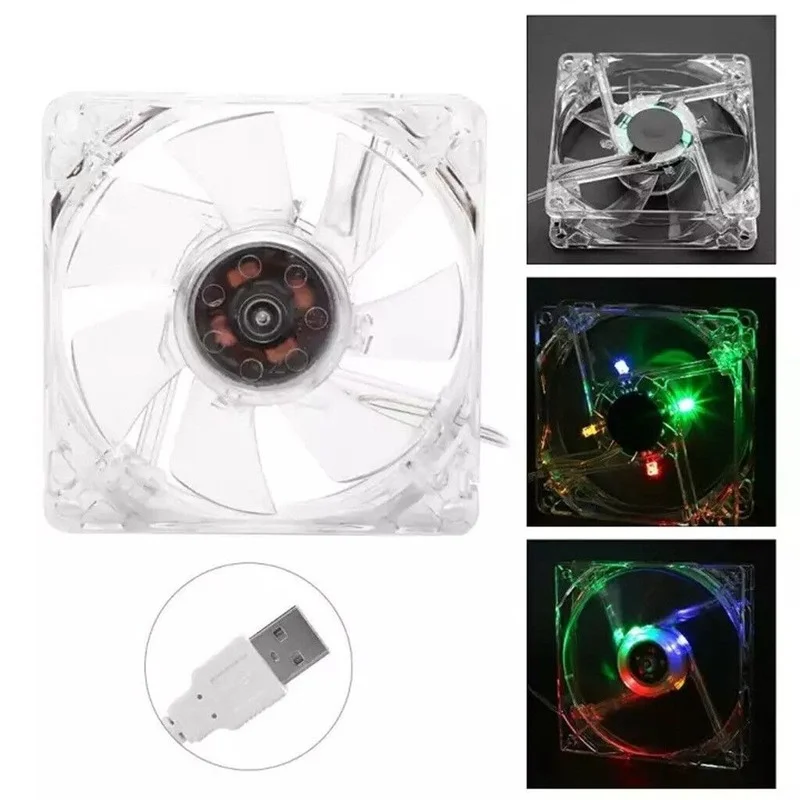 8cm-USB-Colorful-Light-Transparent-Cooling-Fan-5V-CPU-Cooling-Fan-for ...