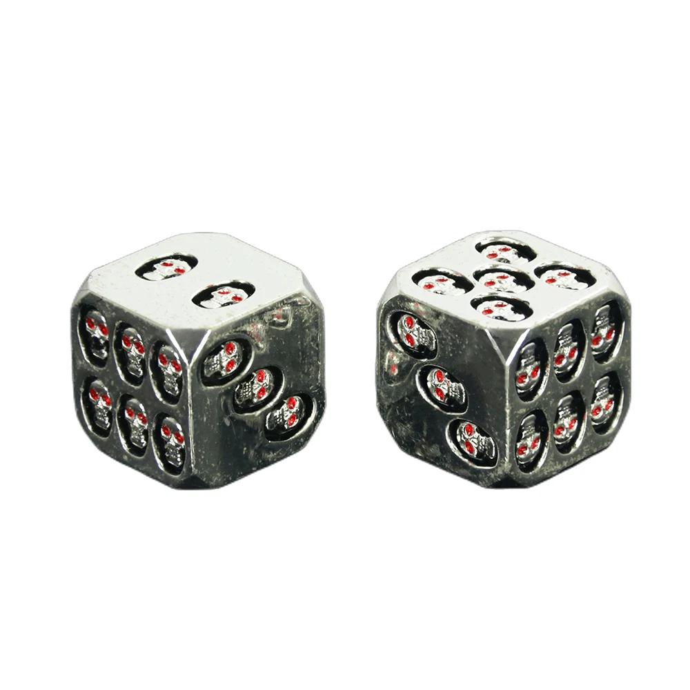 6-Sided-Metal-Dice-with-Skull-Design-1pcs-D6-Polyhedral-Metal-Dice ...