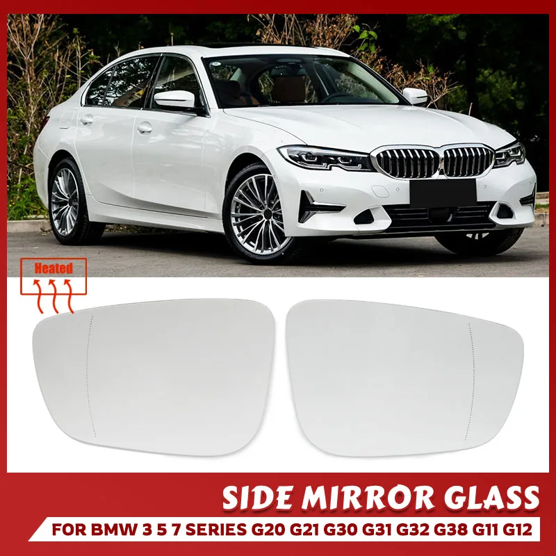 Left Right Heated Blind Spot Warning Wing Rear Mirror Glass for BMW 3 ...