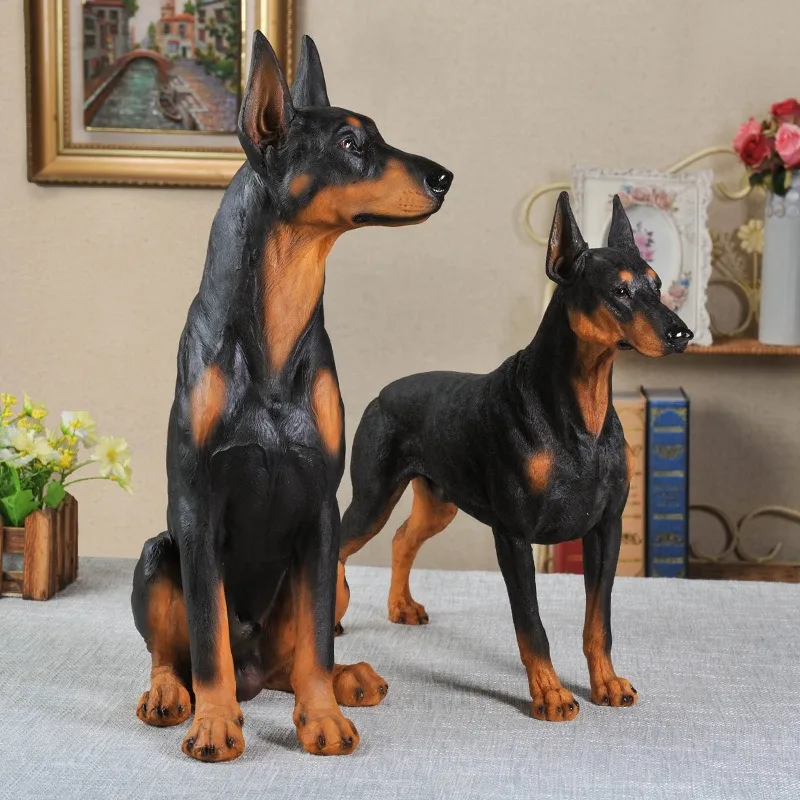 Resina-Watchdog-modelo-para-decora-o-do-p-tio-Pet-Dog-Simula-o-Doberman ...