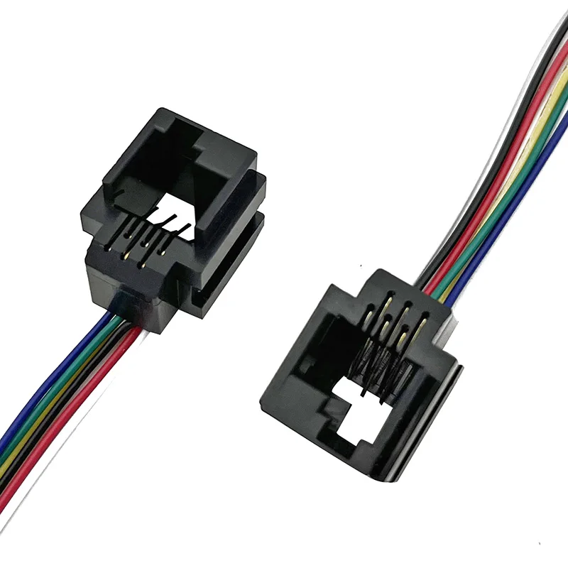 20PCS-RJ12-Connector-6P6C-Left-buckle-socket-with-cable-RJ11-Modular ...