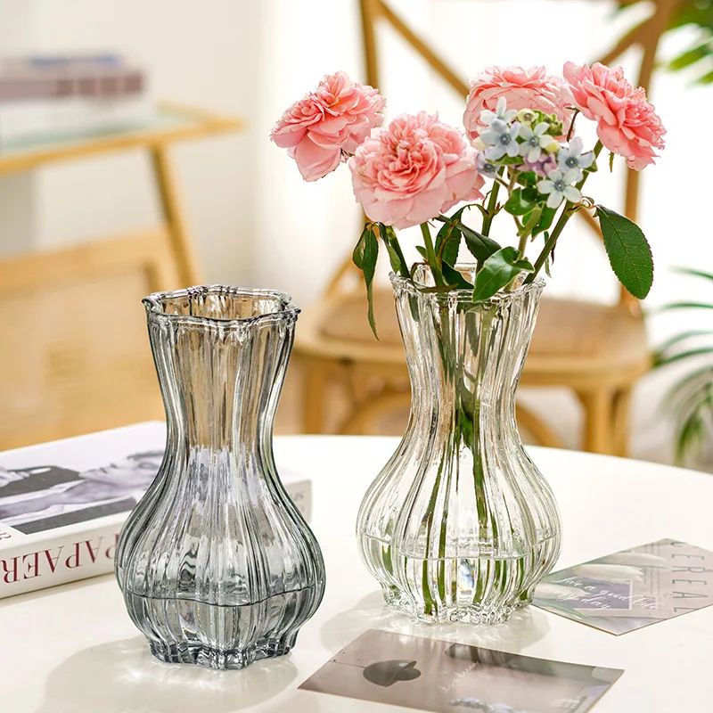 Glass-Transparent-Flower-Vase-Retro-Hydroponics-Plants-Pot-Clear-Flower ...