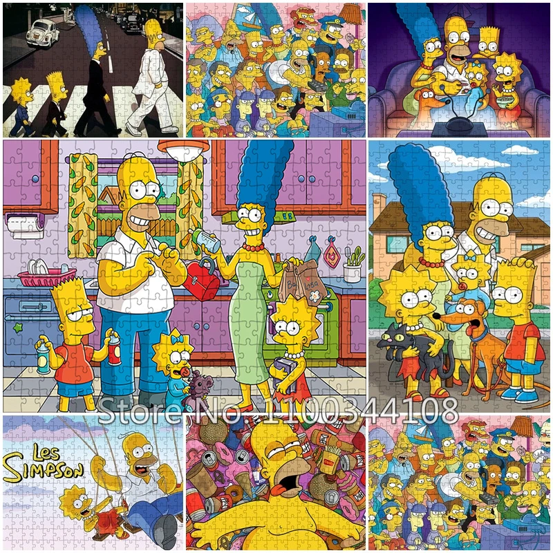 300-500-1000-Pieces-Puzzles-Disney-The-Simpsons-Jigsaw-Puzzle-Children ...