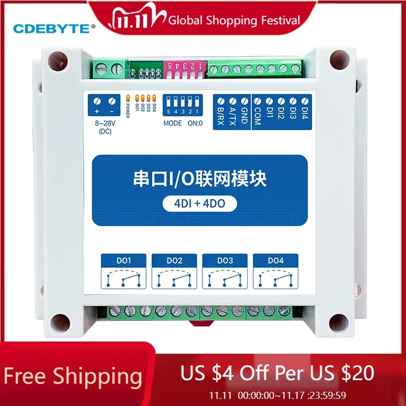 Modbus-RTU-Control-i-o-Modules-r-seau-Port-s-rie-Interface-RS485-4DI ...