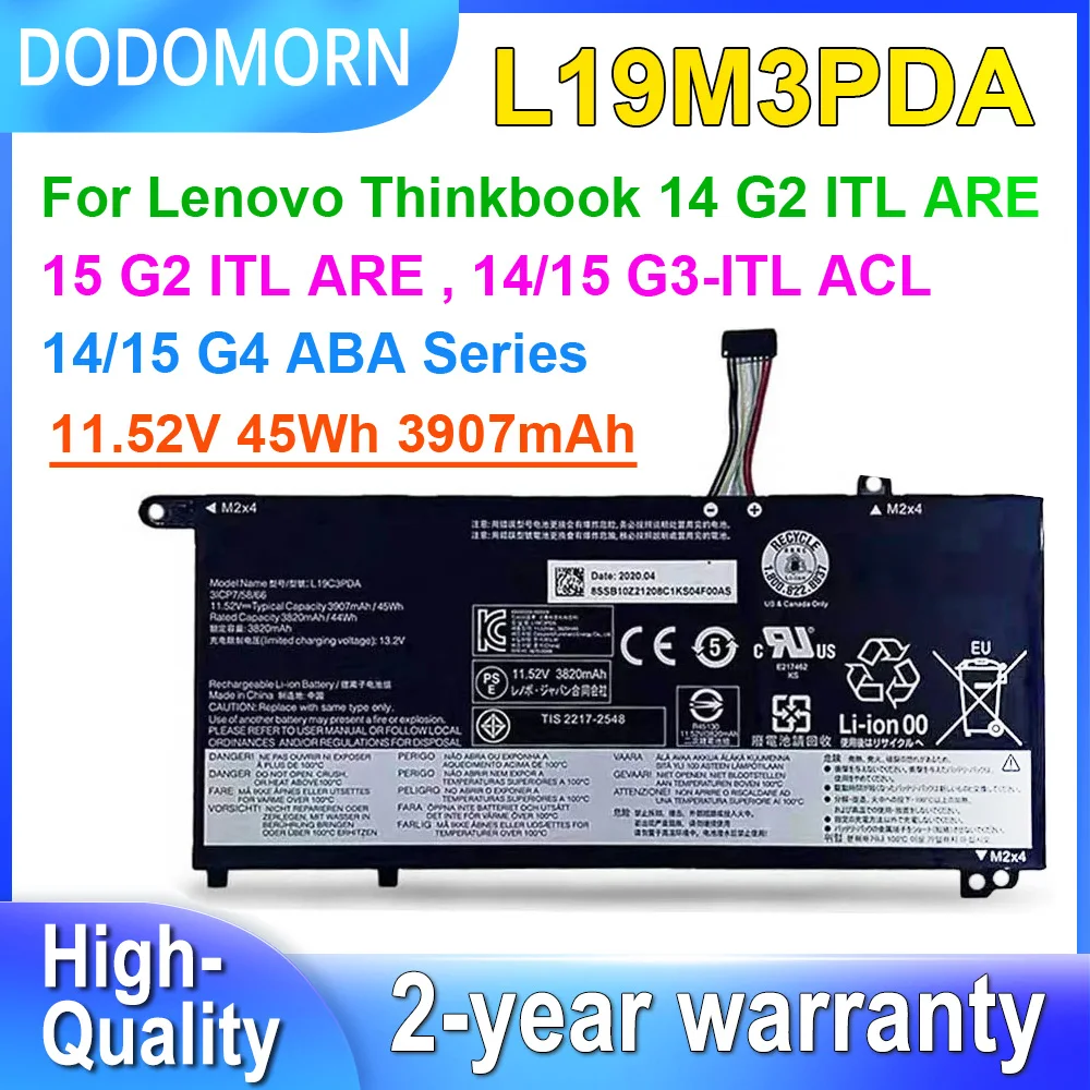 DODOMORN-L19M3PDA-Laptop-Battery-For-Lenovo-Thinkbook-14-15-G2-ITL-ARE ...