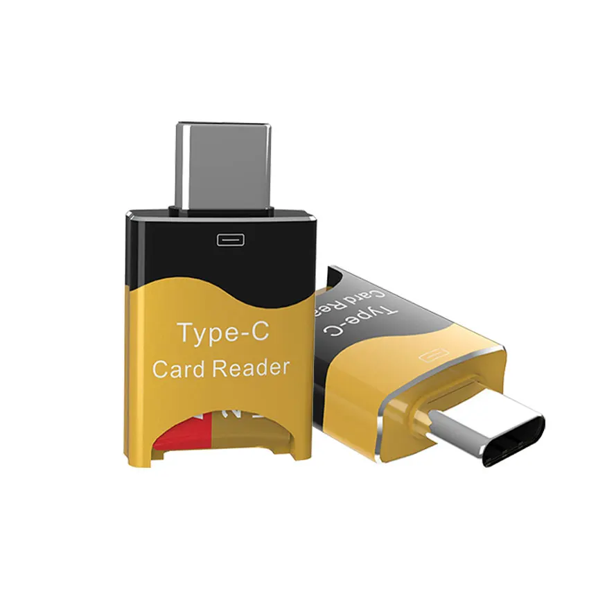 1PCS Mini Type-C Card Reader Mobile OTG Micro SD Aluminum Alloy Hidden ...