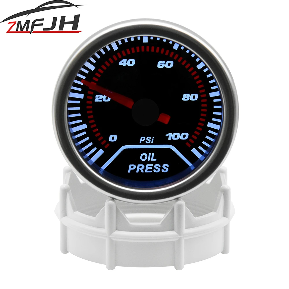 2-52mm-LED-Oil-Pressure-Gauge-0-100PSI-Auto-Car-Gauge-Racing-Car ...