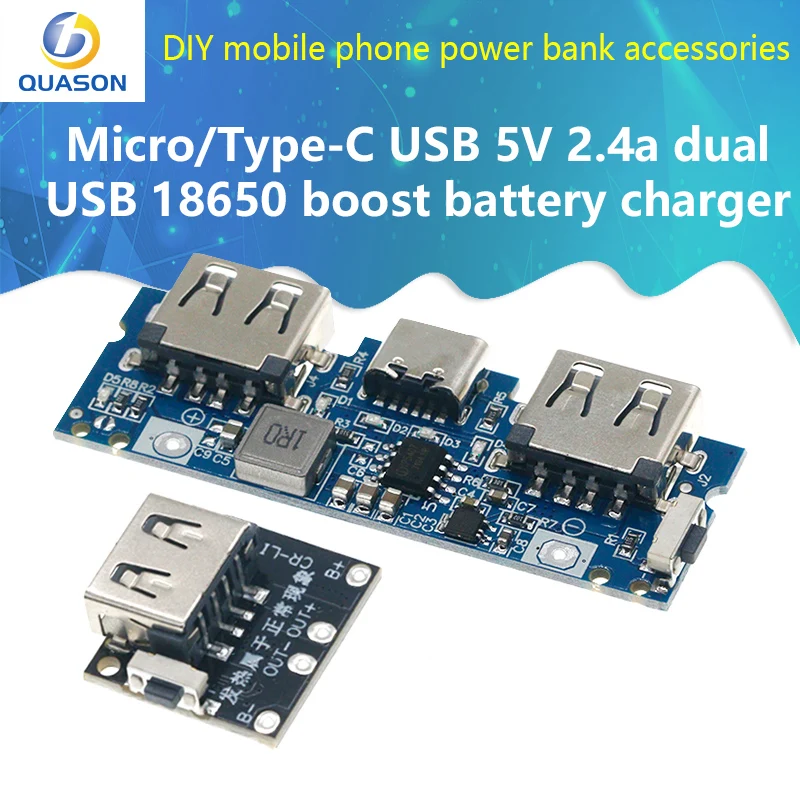 Micro-Type-C-USB-5V-2-4A-Dual-USB-18650-Boost-Battery-Charger-Board ...