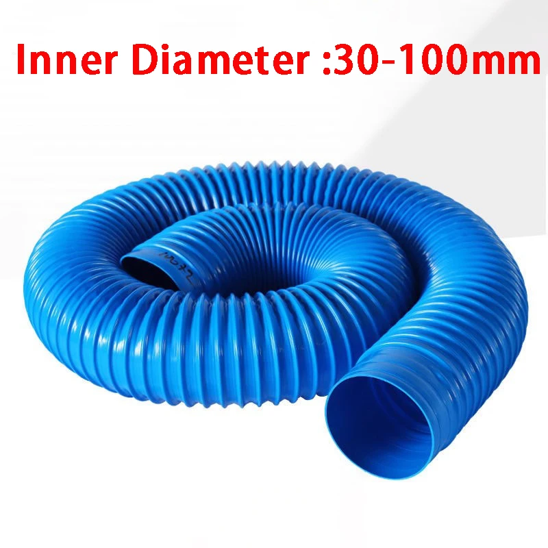1Meter-30-100mm-Industrial-Dust-Suction-Pipe-Blue-PVC-Plastic-Flexible ...