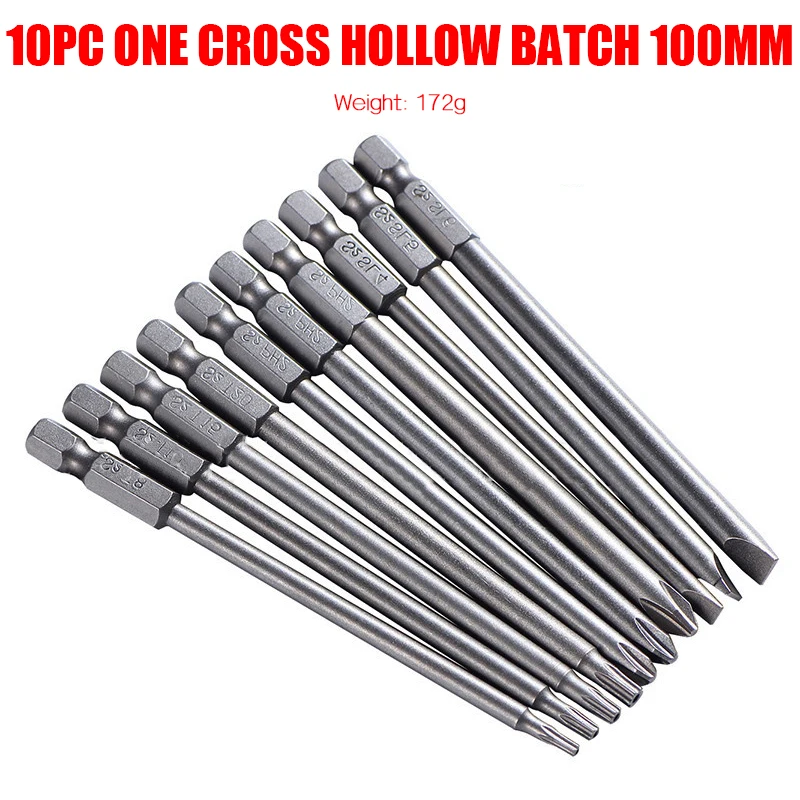 10pcs-Screwdriver-Bit-Set-SLOTTED-Phillips-TORX-Combination-Screw ...