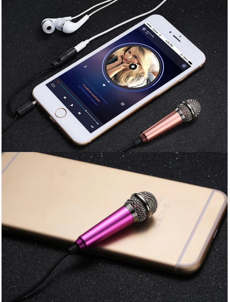 Mini microphone de karaoké portable,micro de studio stéréo,KTV ...