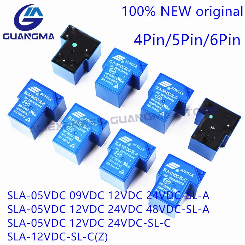 10PCS-new-Power-Relay-SLA-SLA-05V-09-12V-24V-48VDC-SL-A-C-4Pin-5Pin.jpg