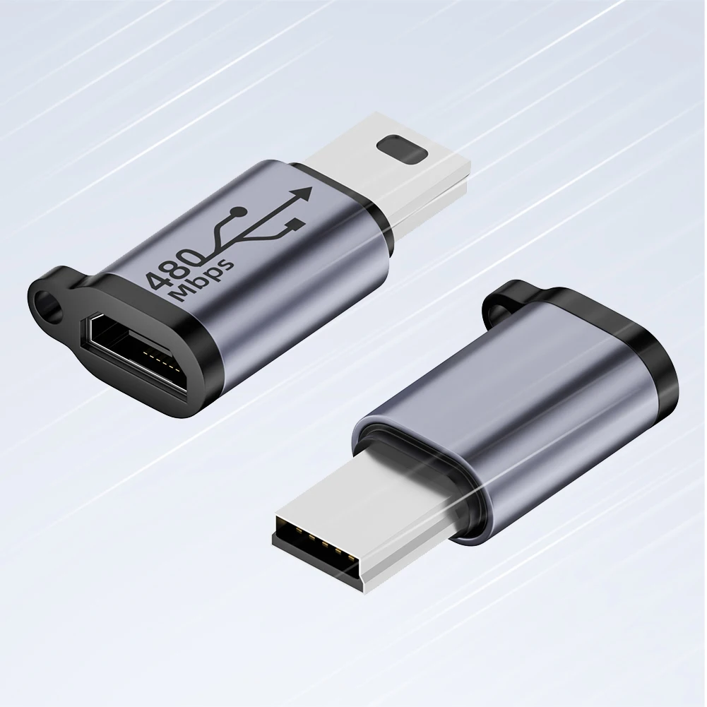 2Pcs-Micro-USB-Female-To-Mini-USB-Male-Adapter-480Mbps-Micro-USB-Female ...