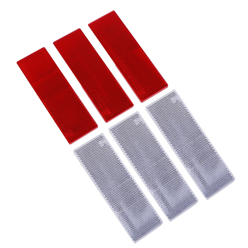 2Pcs-Plastic-Rectangular-Stick-on-Car-Reflector-Reflective-Sticker ...
