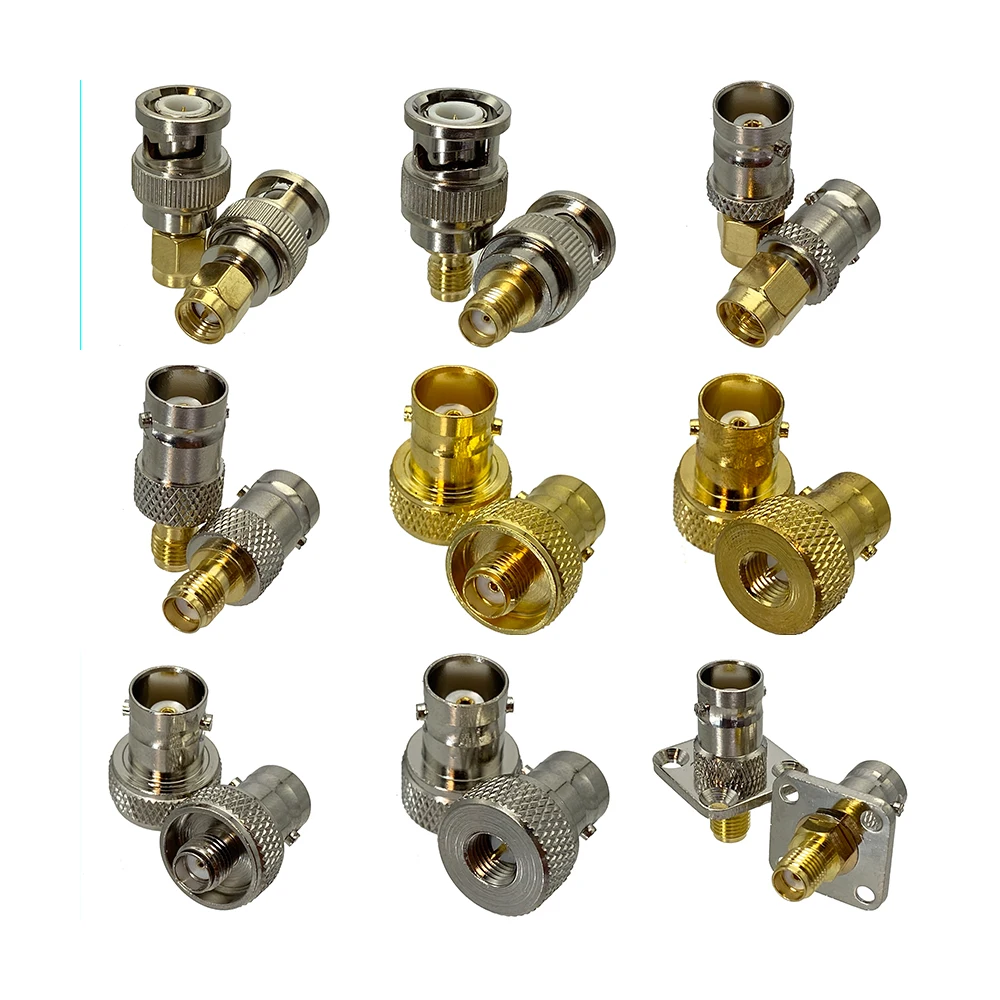 1Pcs-BNC-to-SMA-Male-plug-Female-jack-RF-Coaxial-Adapter-connector ...