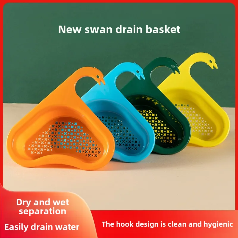 Swan Sink Drain Basket Kitchen Garbage Filter Basket Hanging Fruit and ...