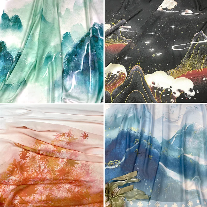 1-3-5M-Chinese-Landscape-Printed-Fabric-Translucent-Ancient-Style ...
