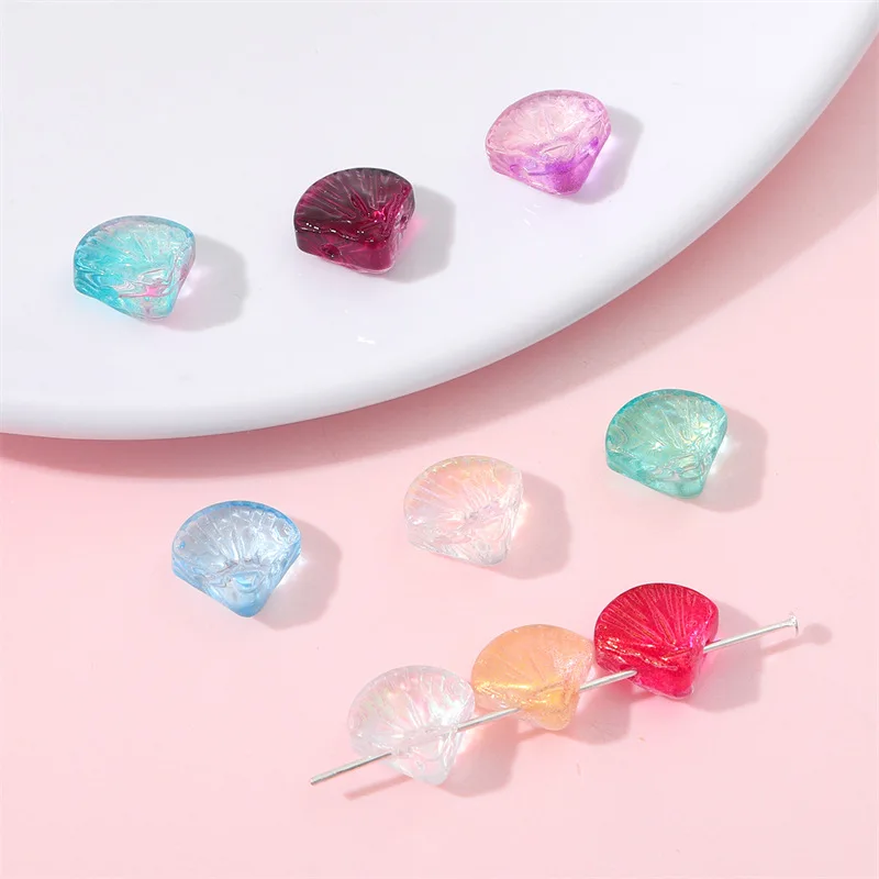 20pcs-lot-Shell-Shape-Spacer-Beads-Pendants-Charms-10mm-Loose-Glass ...