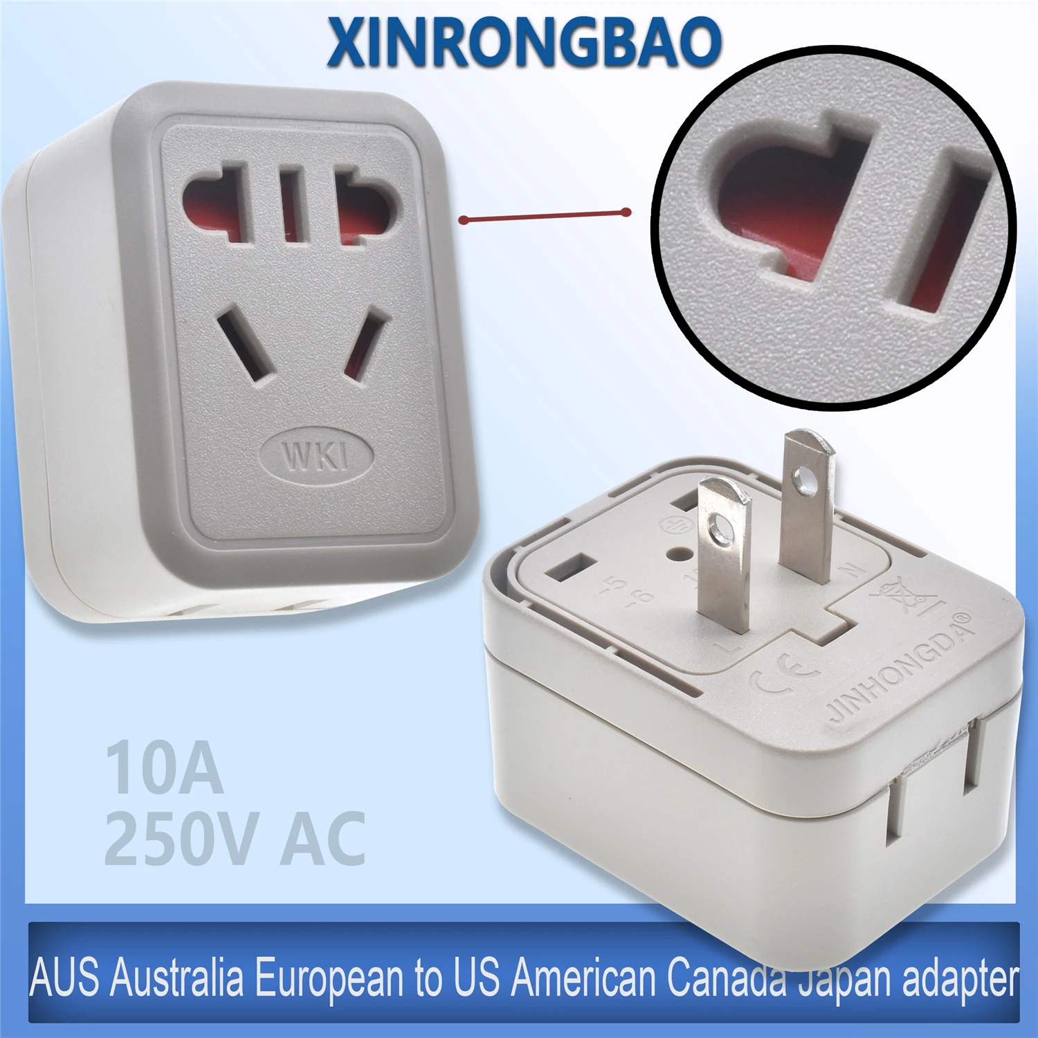 Universal-US-Power-Plug-Adapter-EU-US-AU-to-Flat-2Pins-Converter-For ...