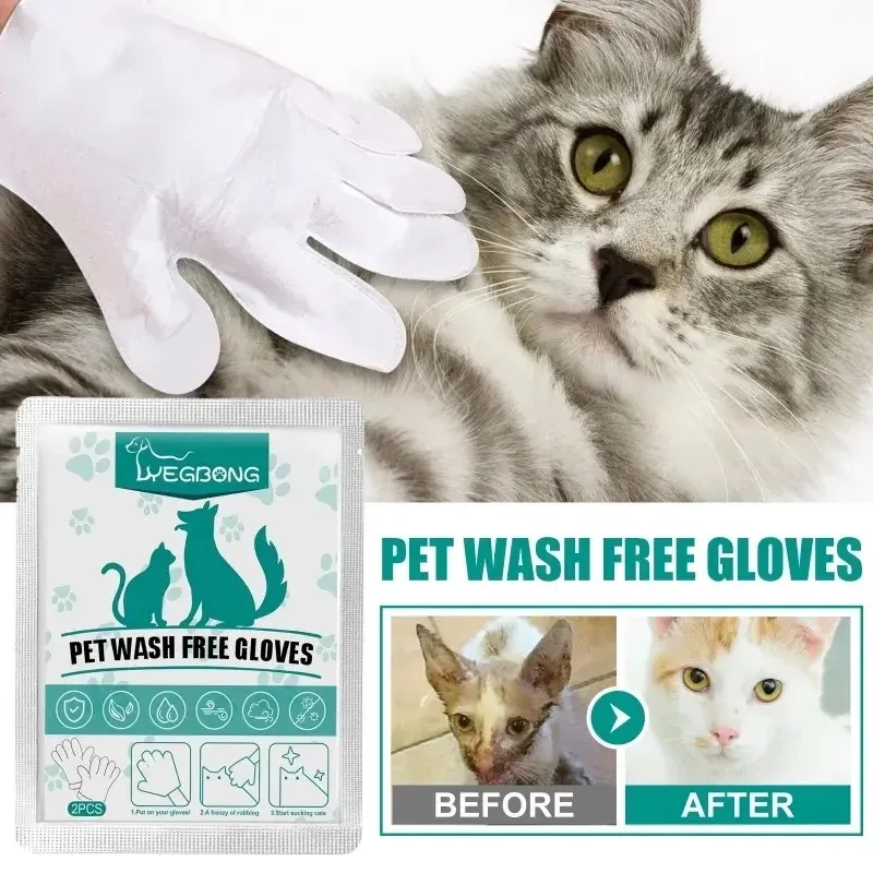 2pcs-Pet-Disposable-Cleaning-Gloves-Wash-Free-Cats-Dogs-SPA-Bath ...