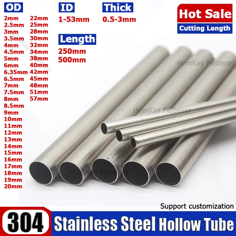 OD 2-57mm 304 Seamless Stainless Steel Capillary Tube Hollow Straight ...
