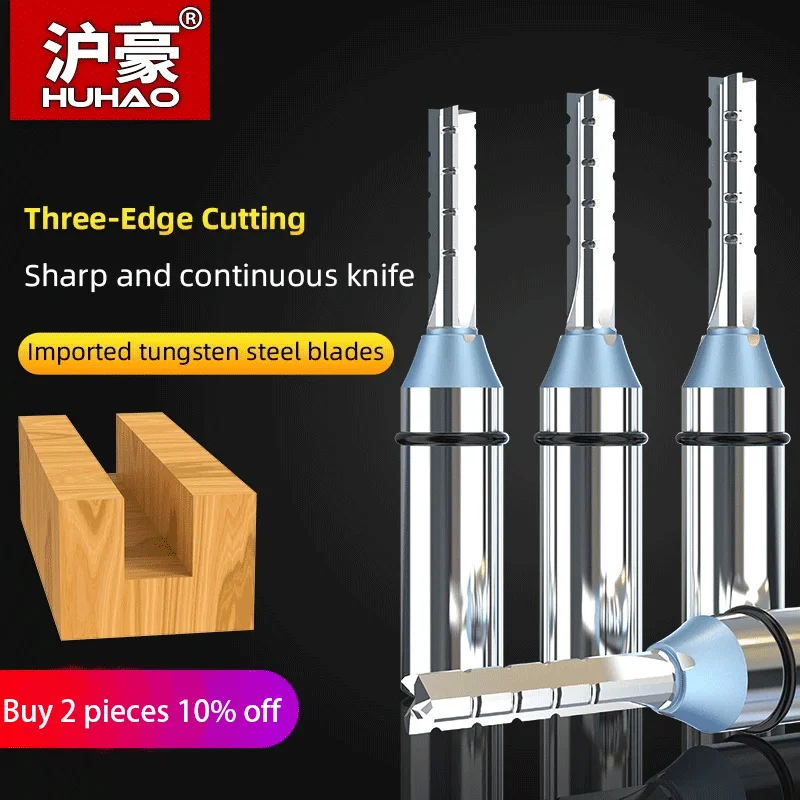 HUHAO-Router-Bits-for-Wood-Straight-End-Mill-3-Blade-Slotted-Bit-1-2 ...