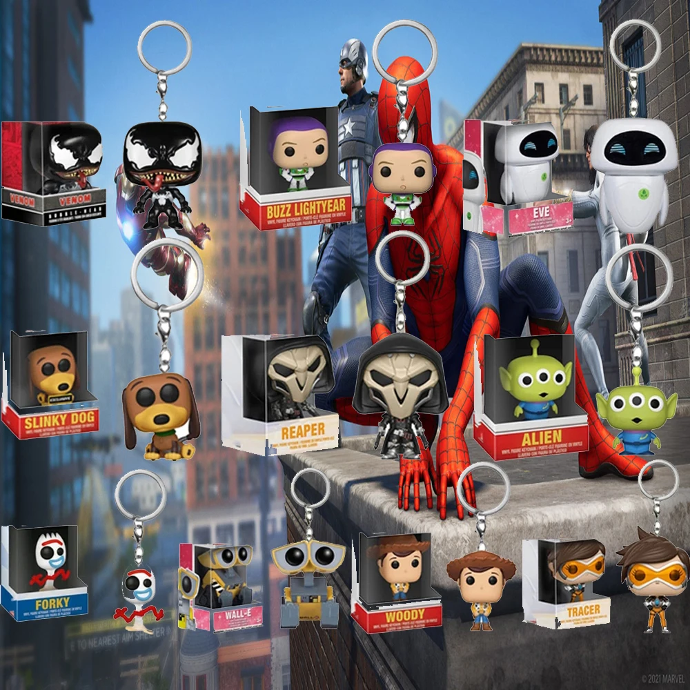 Anime-Disney-Wall-E-Venom-Toy-Story-TRACER-Pocket-Keychain-Vinyl-Action ...