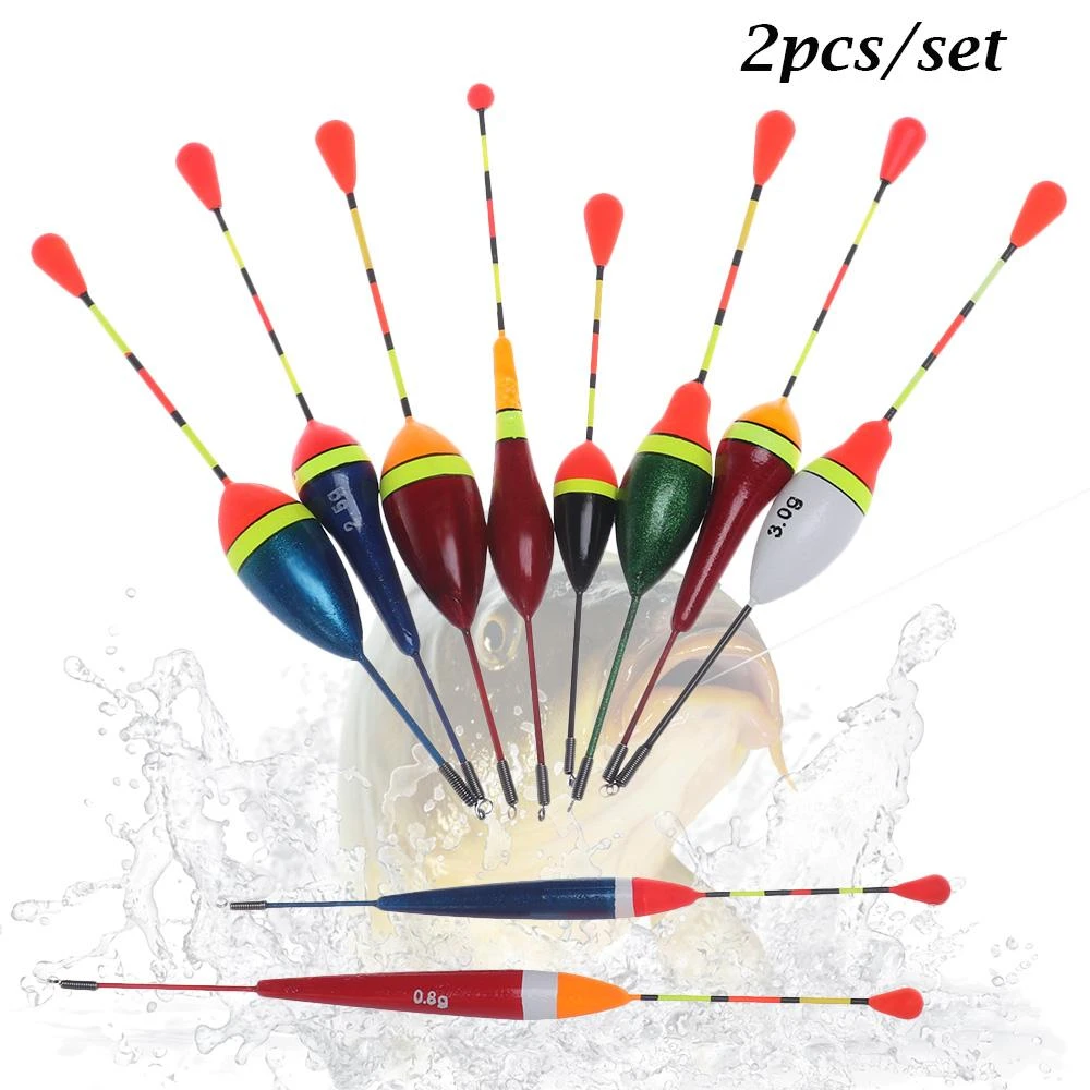 2PCS Outdoor Assorted Sizes Mix Size Fluctuate Fishing Lure Floats ...