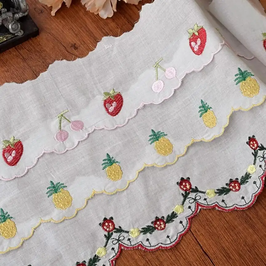 1 Meter Width 8cm Fruit Pattern Cotton Lace Cloth Fabric Embroidery ...