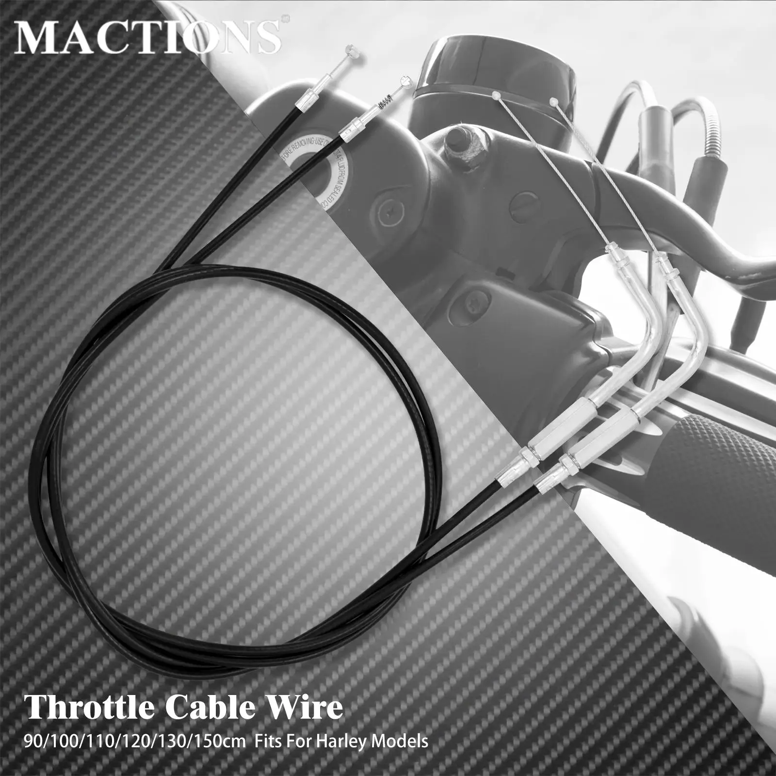 Motorcycle-Lengthened-Throttle-Cable-Wires-Clutch-Line-For-Harley-Sportster-XL-883-1200-Dyna ...