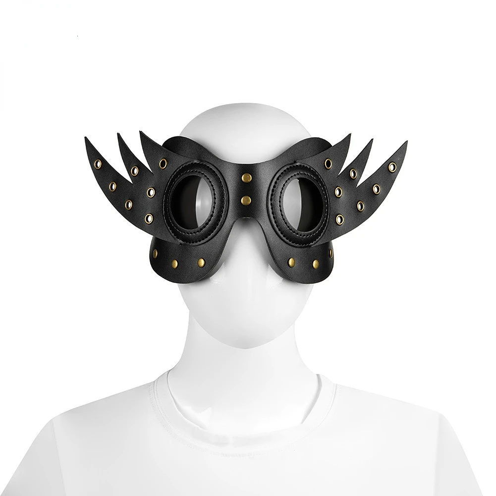 PU-Leather-Half-Face-Mask-Halloween-Cosplay-Mask-Punk-Party-Wing ...